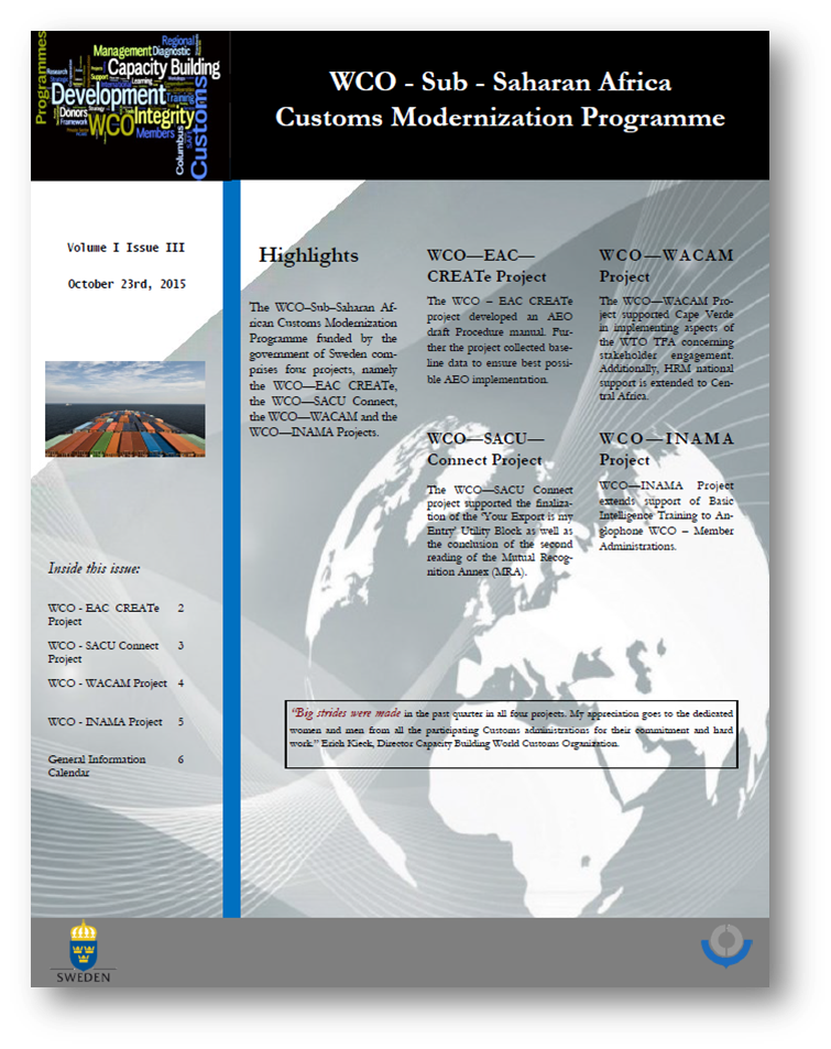 WCO supported Sub – Saharan Africa Customs Modernization Programmes ...